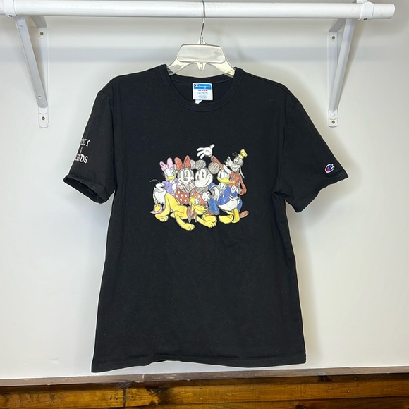 Disney | Tops | Disney X Champion Mickey Friends Black Tshirt M | Poshmark